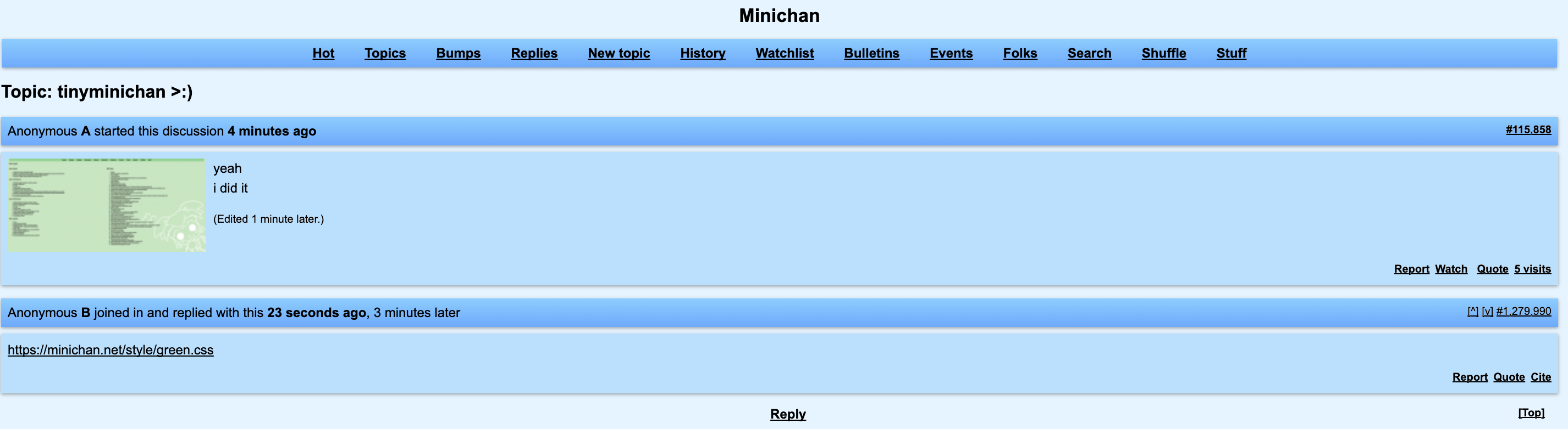 Topic: tinyminichan >:) – Minichan